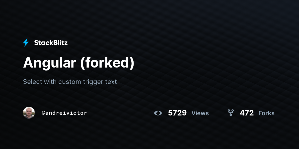 Angular (forked) - StackBlitz