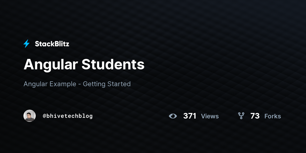 Angular Students Stackblitz