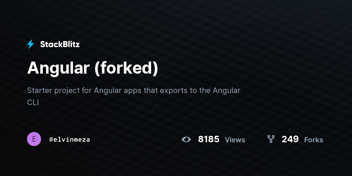 Angular (forked) - StackBlitz