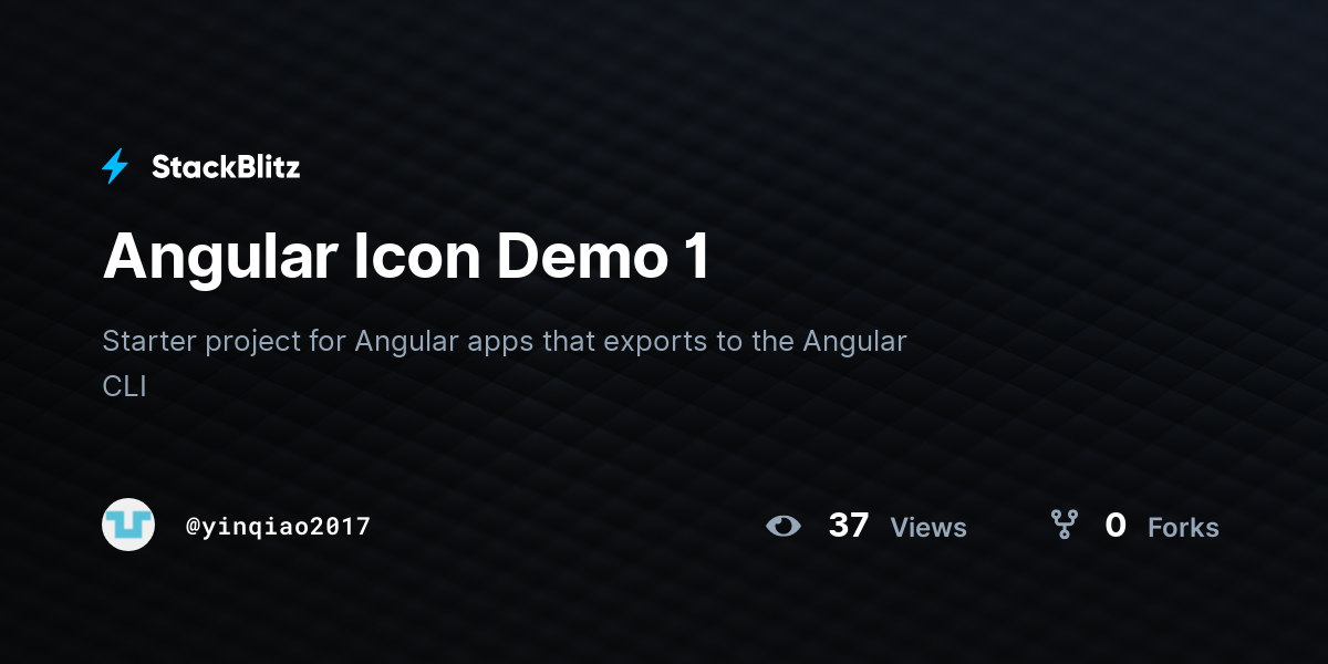 Angular Icon Demo 1 - StackBlitz