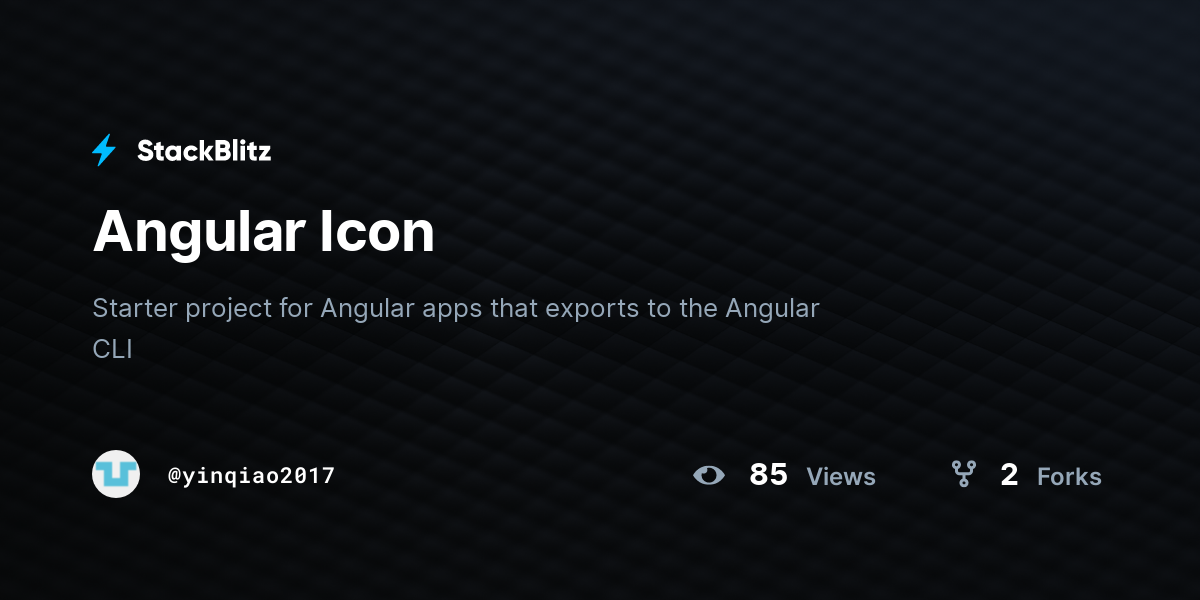 Angular Icon - StackBlitz