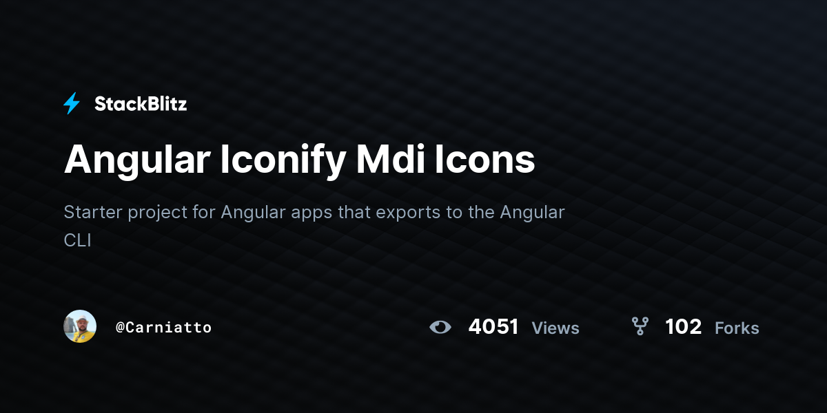 Angular Iconify Mdi Icons - StackBlitz