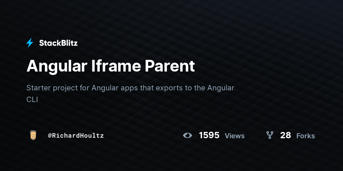 Angular Iframe Parent - StackBlitz
