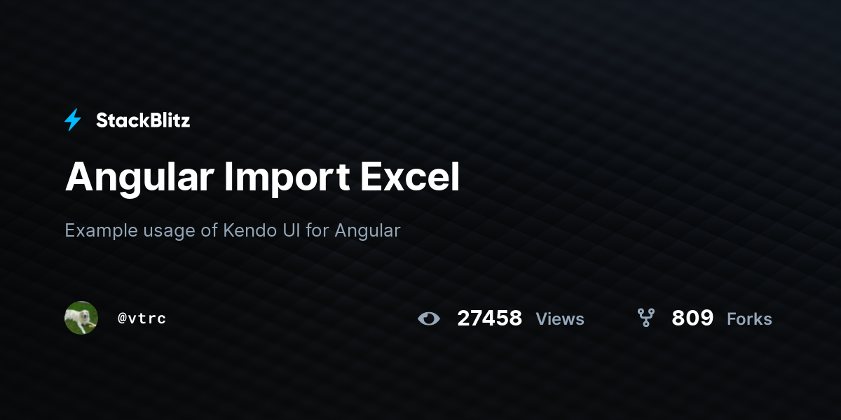 Angular Import Excel - StackBlitz