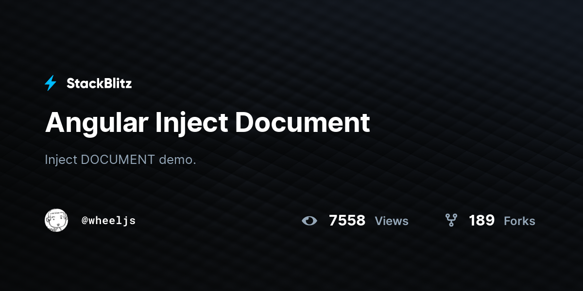 Angular Inject Document - StackBlitz