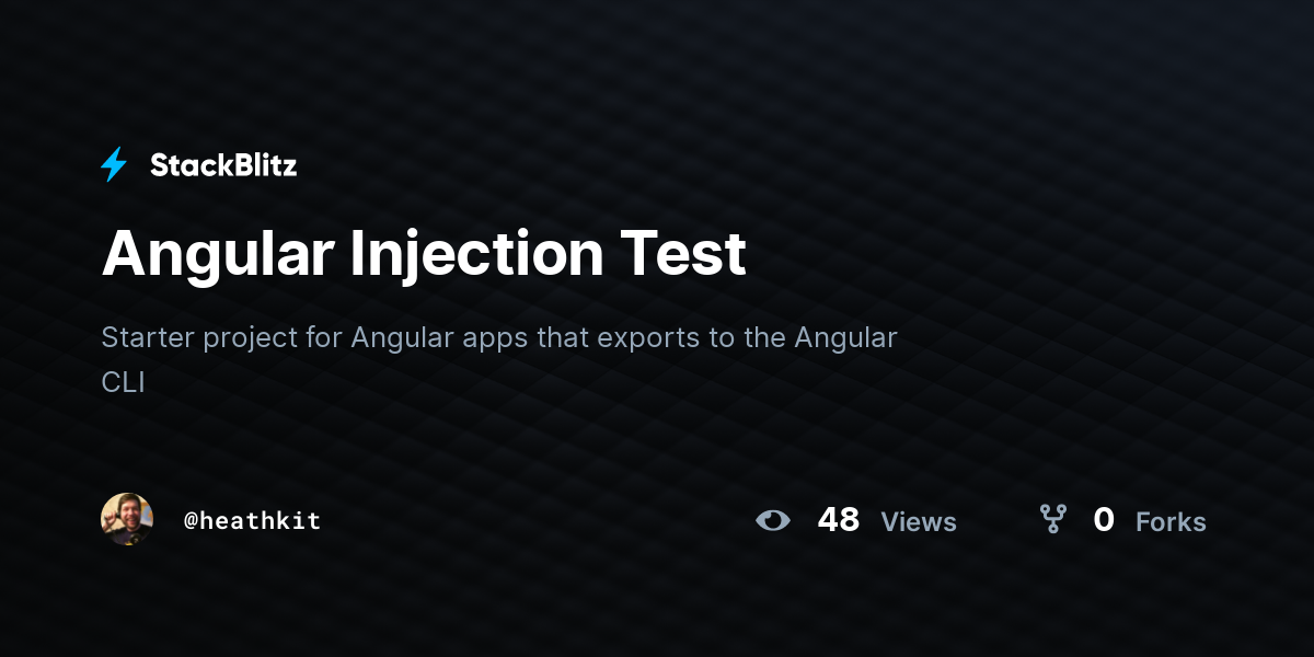 Angular Injection Test - StackBlitz