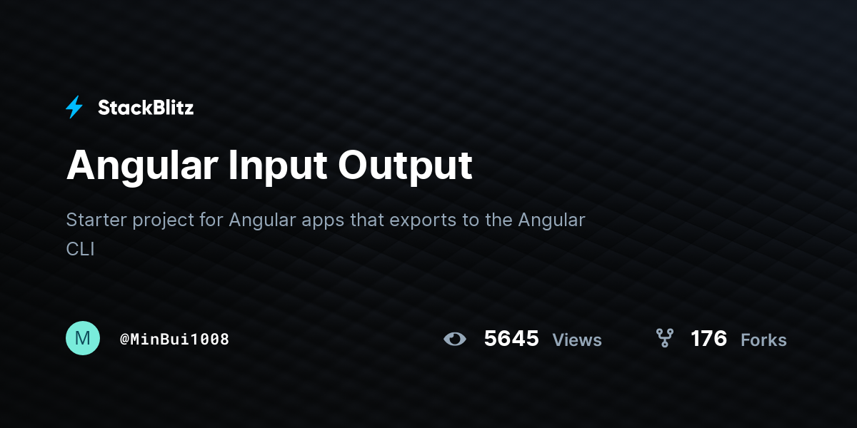 Angular Input Output - StackBlitz
