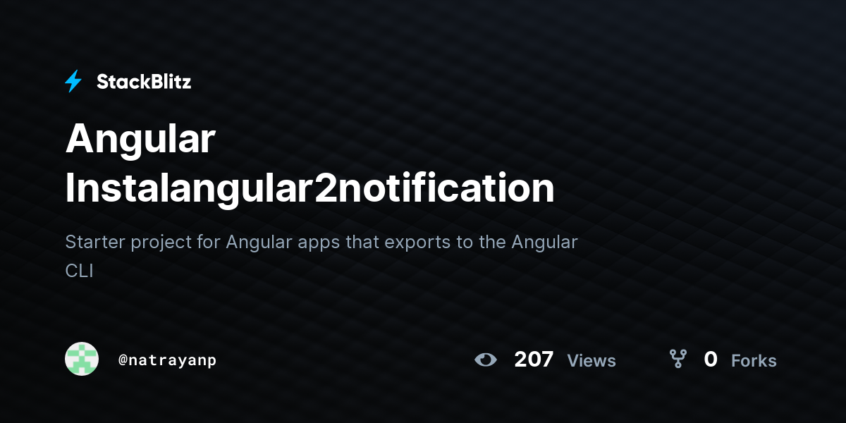 Angular Instalangular2notification - StackBlitz