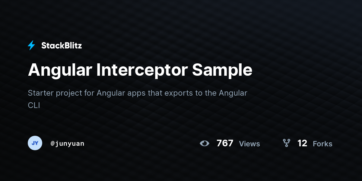 Angular Interceptor Sample - StackBlitz