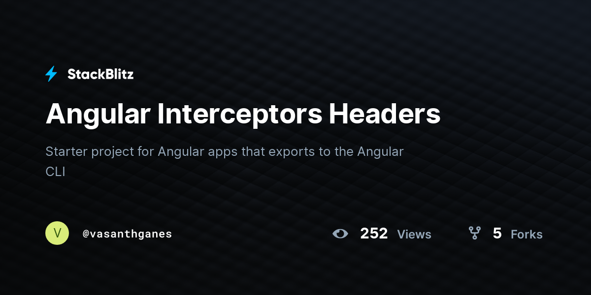 Angular Interceptors Headers - StackBlitz