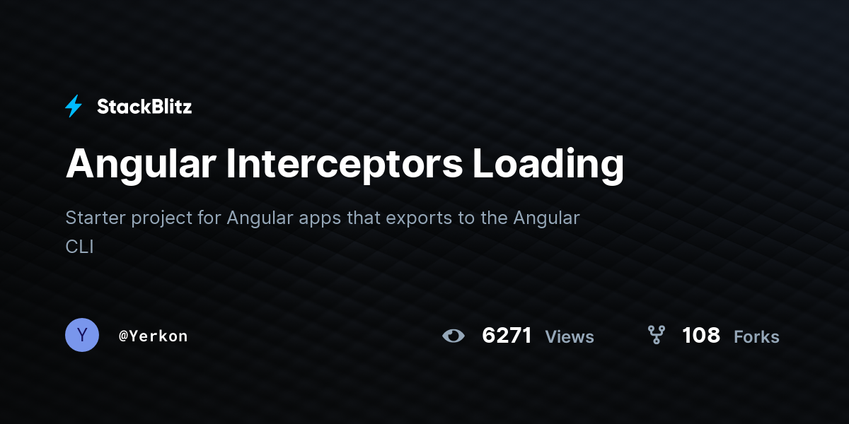 Angular Interceptors Loading - StackBlitz