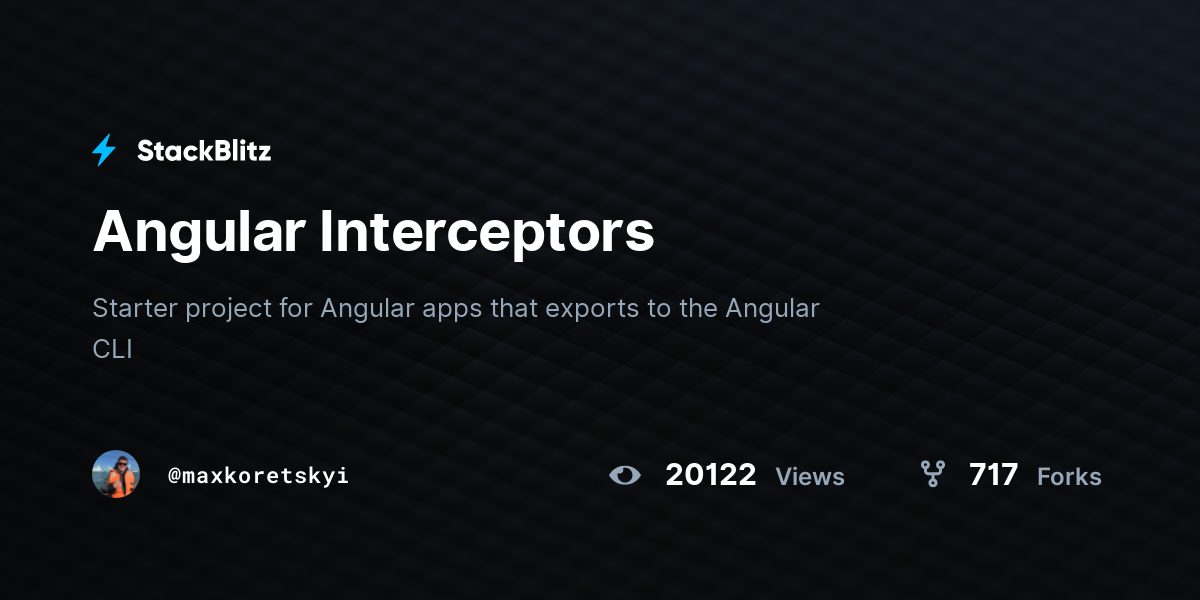Angular Interceptors - StackBlitz