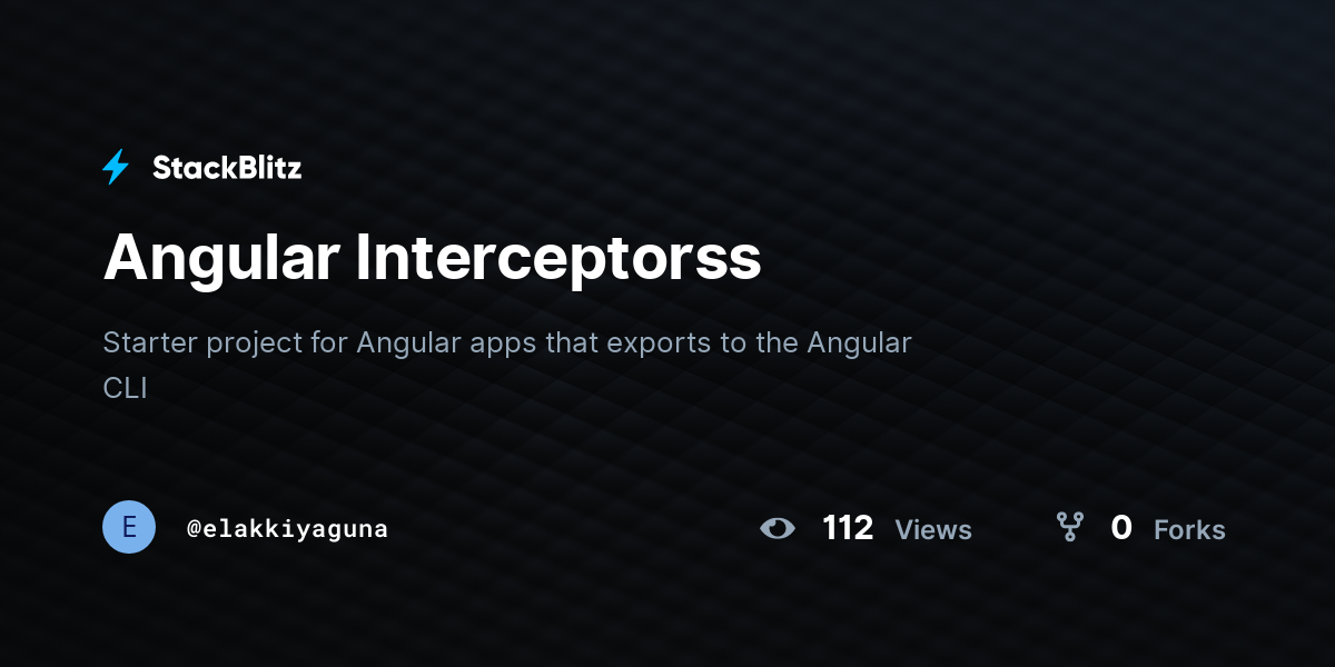 Angular Interceptorss Stackblitz