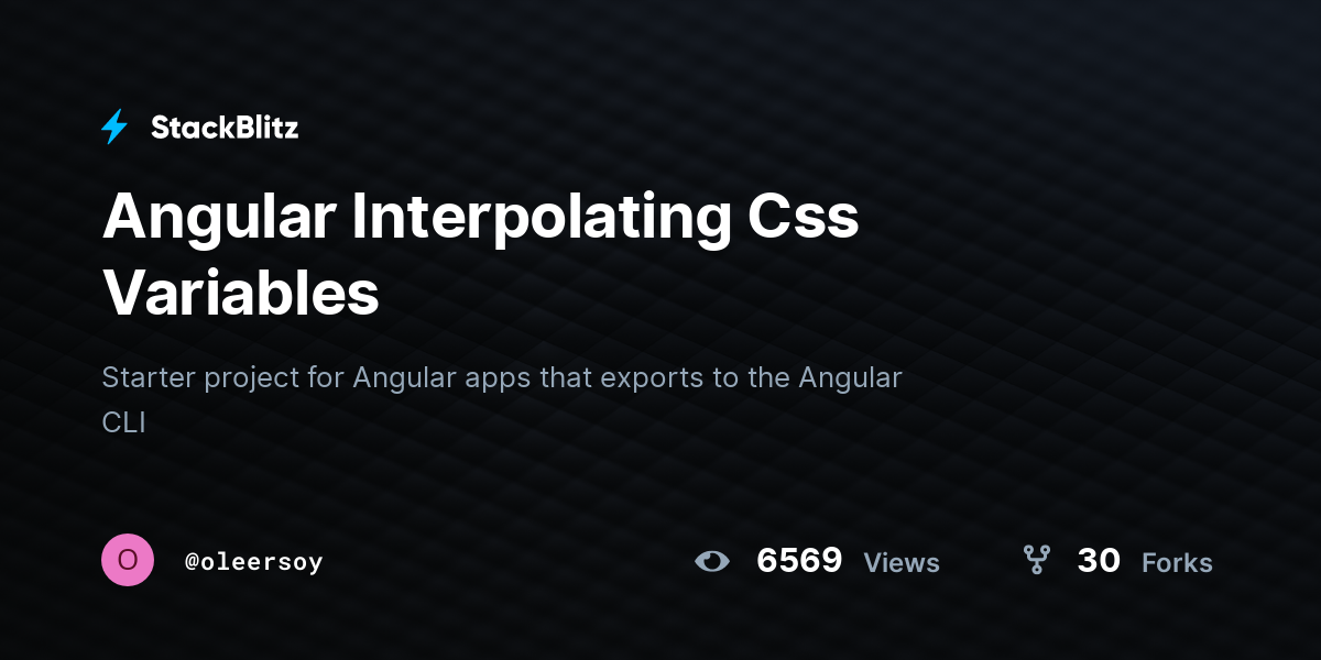 Angular Interpolating Css Variables - StackBlitz