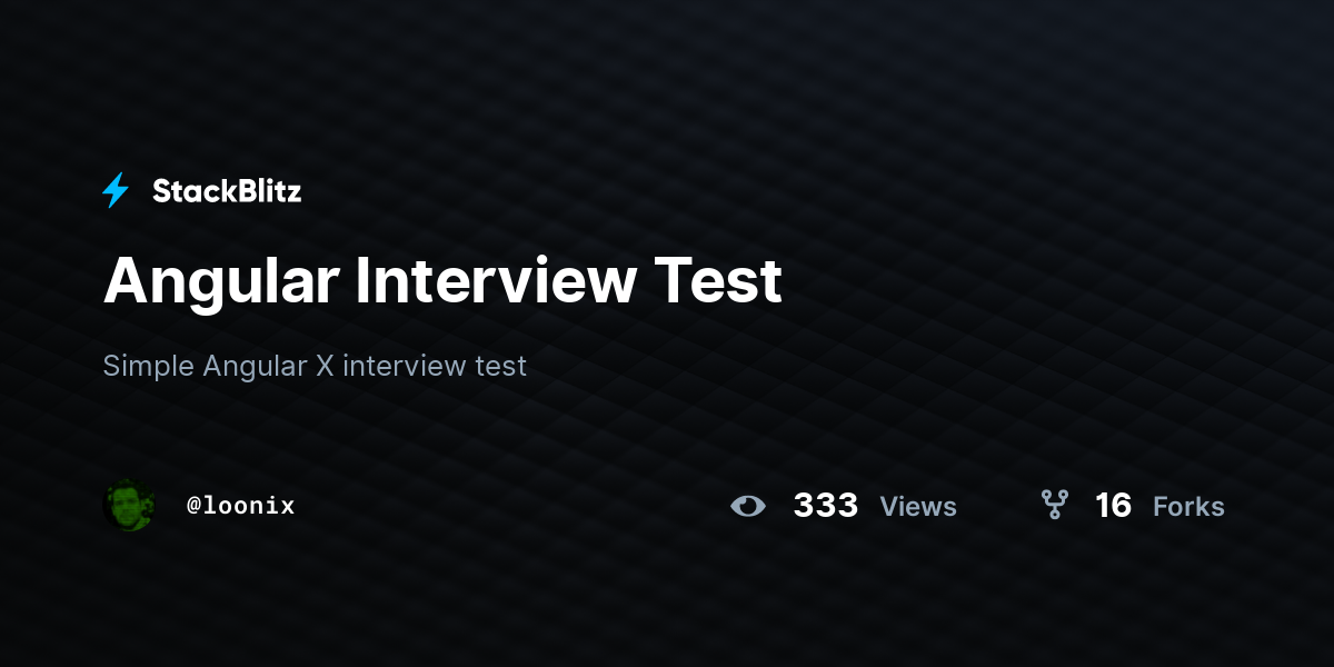 Angular Interview Test - StackBlitz