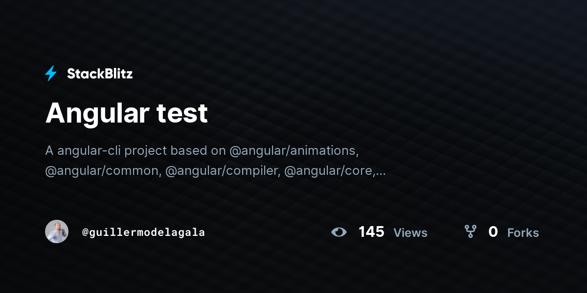 Angular Test Stackblitz