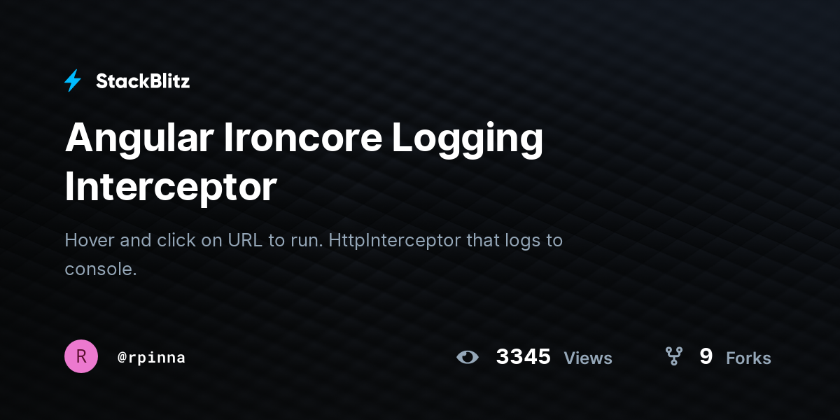Angular Ironcore Logging Interceptor - StackBlitz