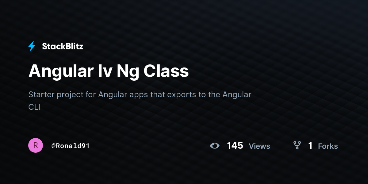 Angular Iv Ng Class - StackBlitz