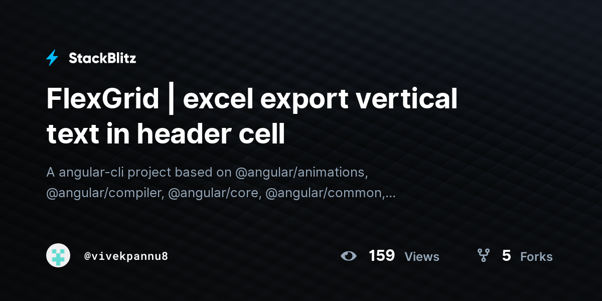 FlexGrid | excel export vertical text in header cell - StackBlitz