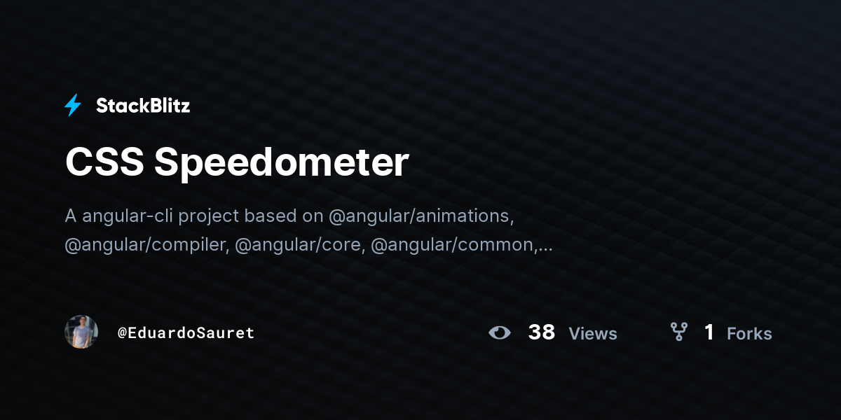 CSS Speedometer - StackBlitz
