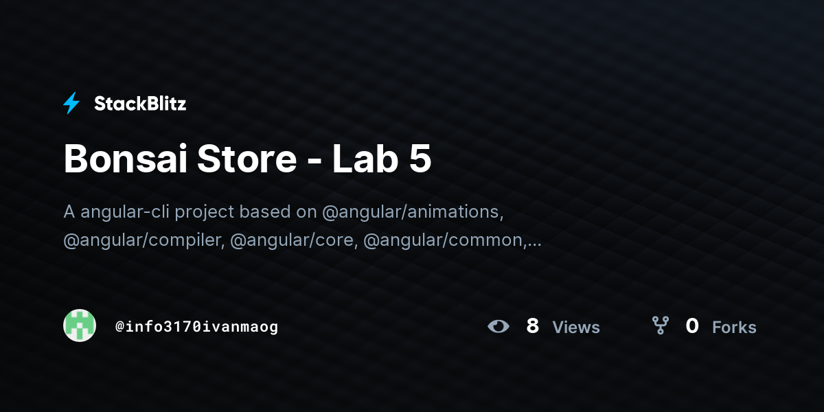 Bonsai Store - Lab 5 - StackBlitz