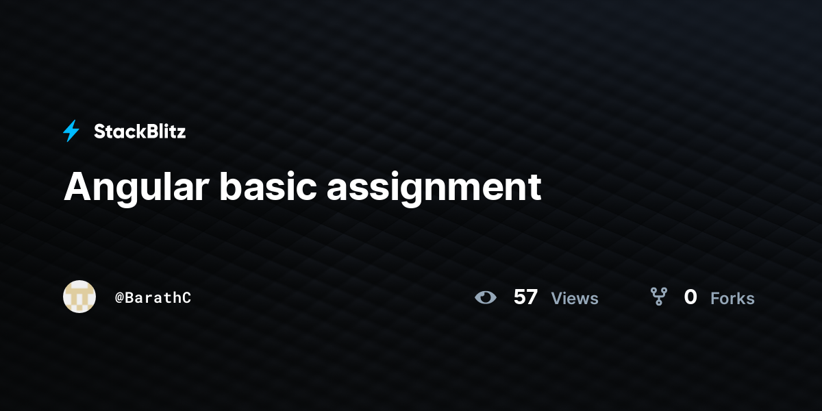 Angular basic assignment - StackBlitz