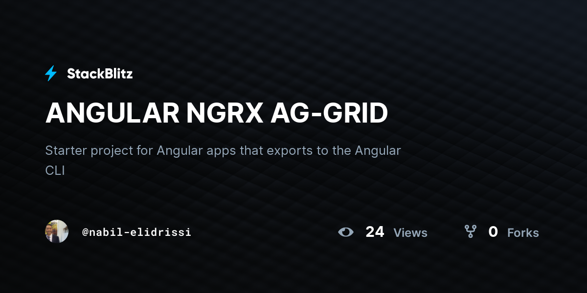 ANGULAR NGRX AG-GRID - StackBlitz