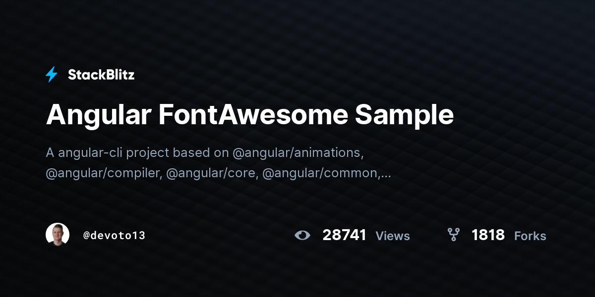 Angular FontAwesome Sample - StackBlitz