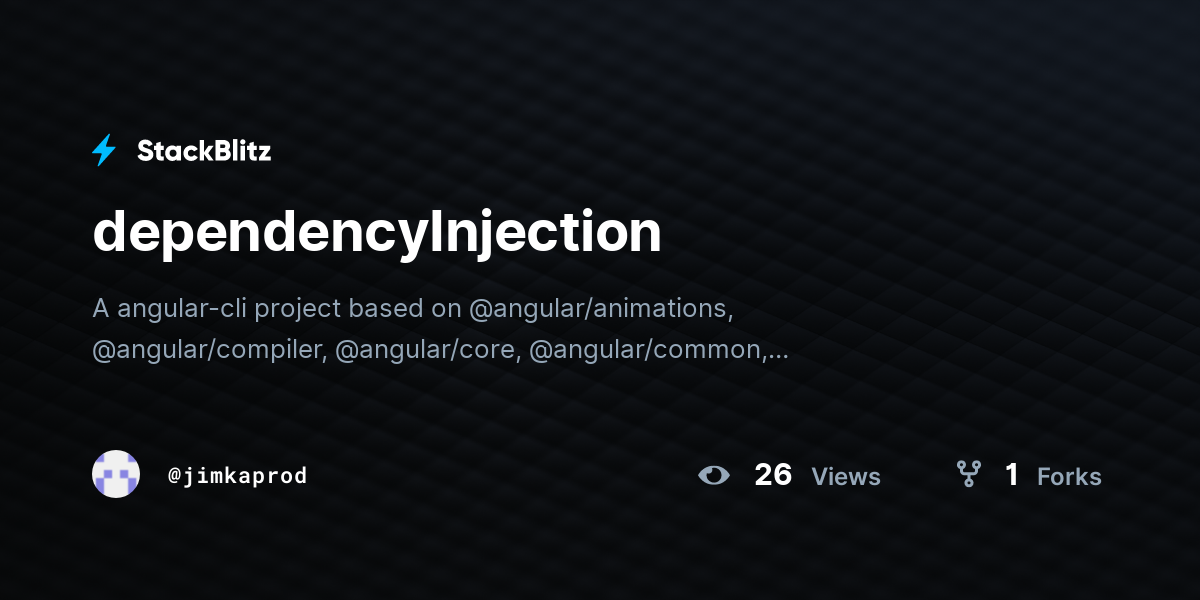 Dependencyinjection Stackblitz 