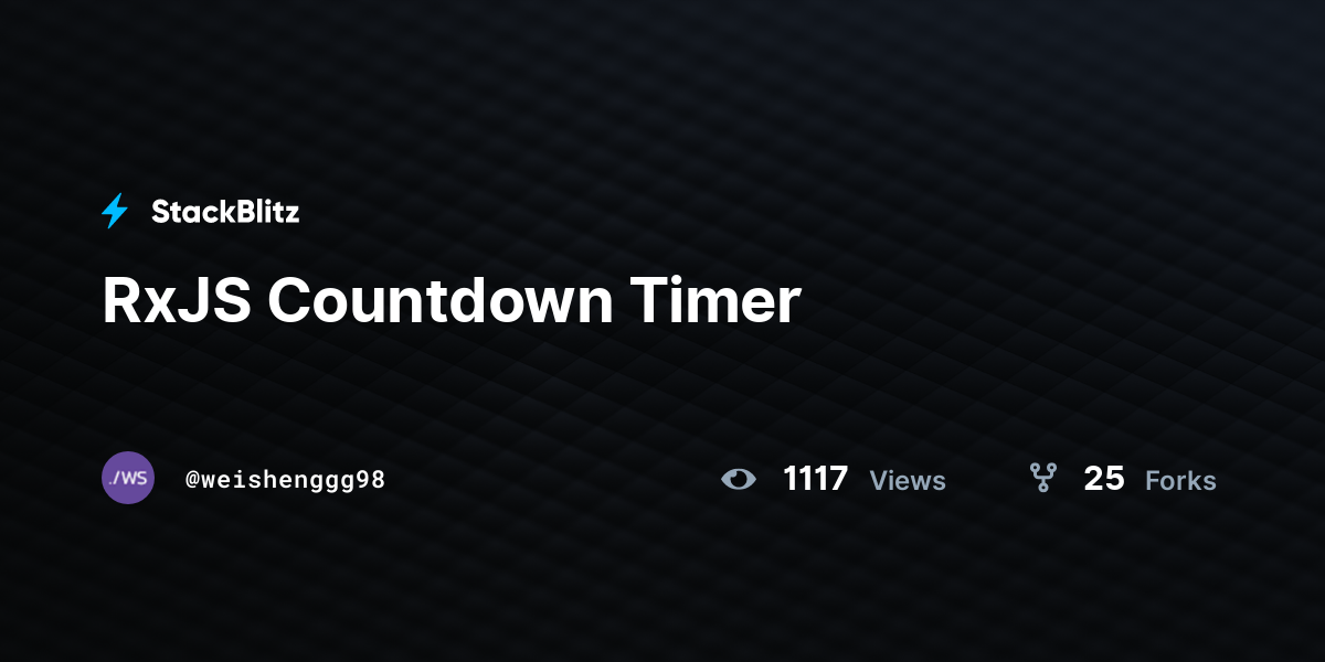 RxJS Countdown Timer - StackBlitz