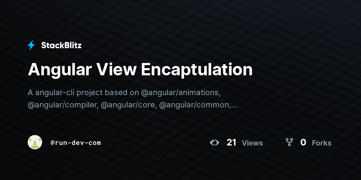 Angular View Encaptulation - StackBlitz