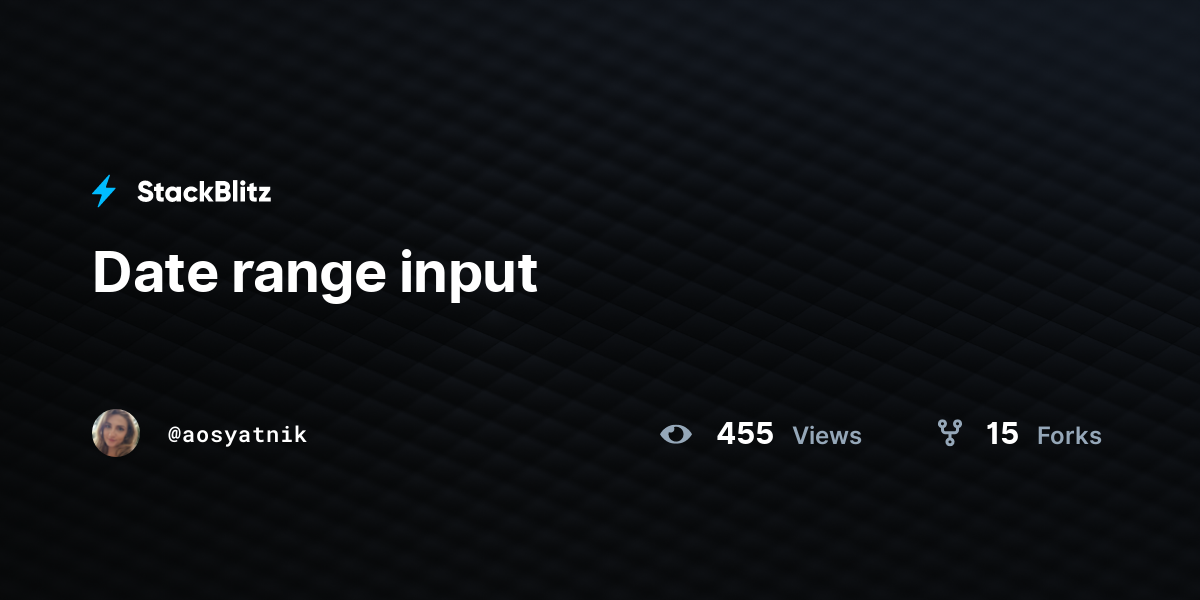 Date Range Input StackBlitz
