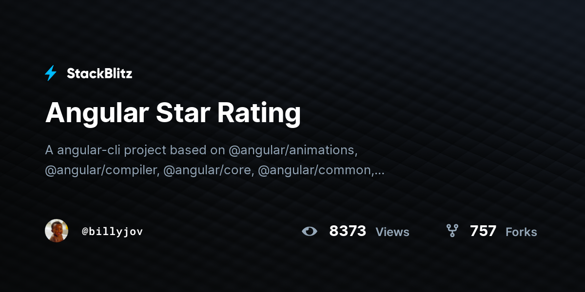 Angular Star Rating StackBlitz