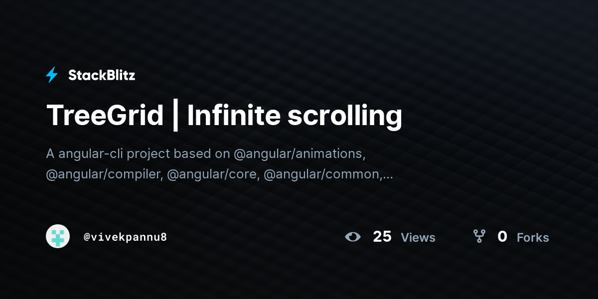 TreeGrid | Infinite scrolling - StackBlitz