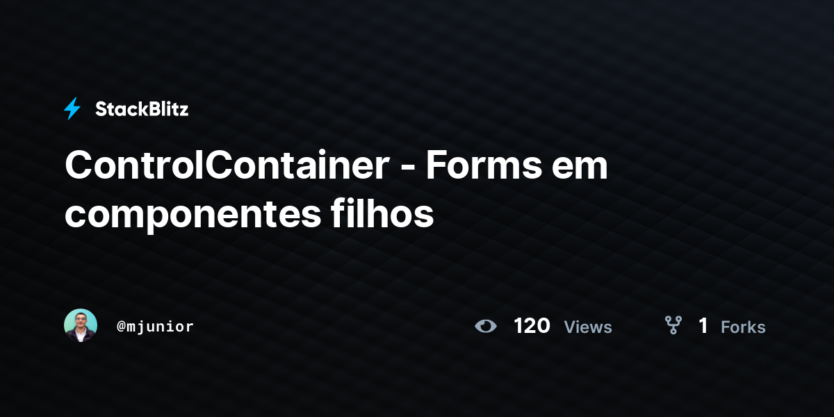 ControlContainer - Forms em componentes filhos - StackBlitz