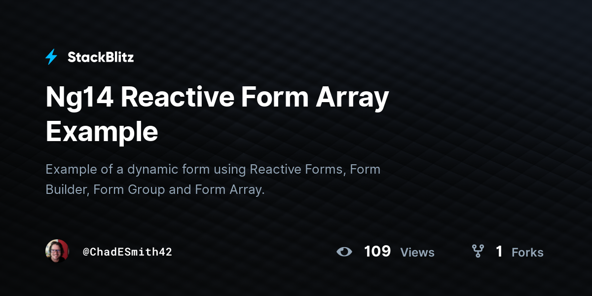Ng14 Reactive Form Array Example - StackBlitz