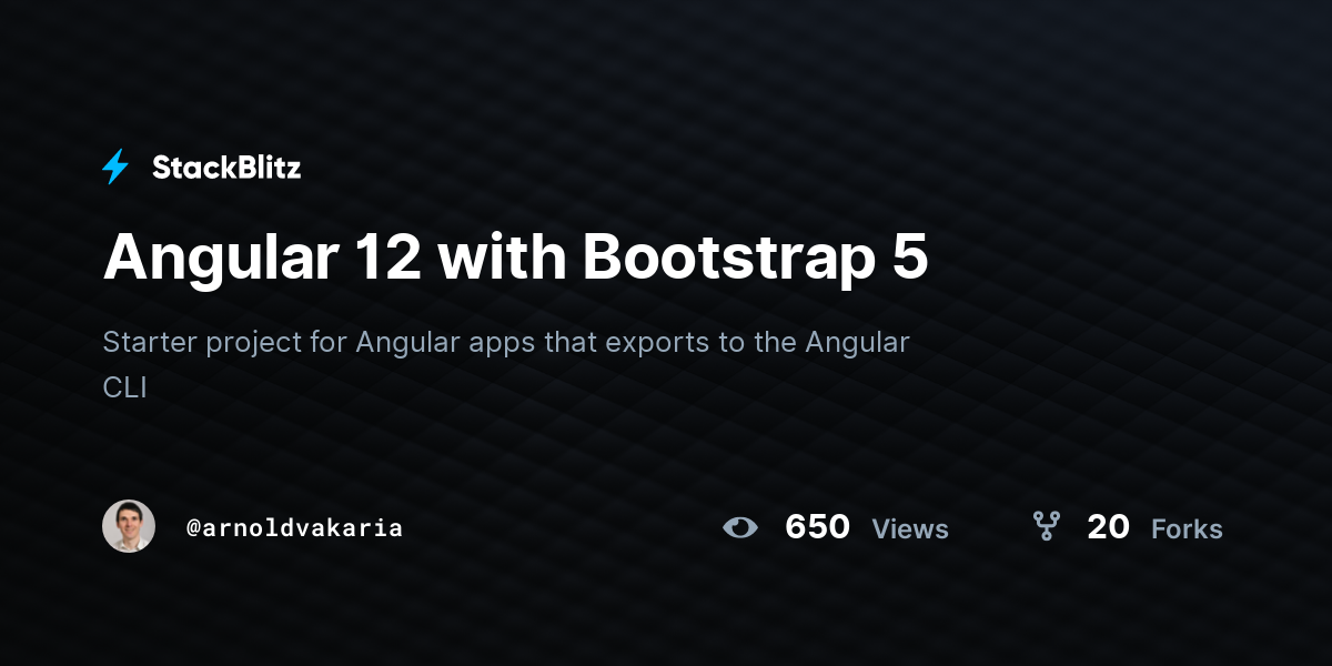 Angular 12 with Bootstrap 5 - StackBlitz