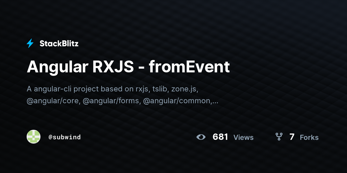 Angular RXJS - fromEvent - StackBlitz