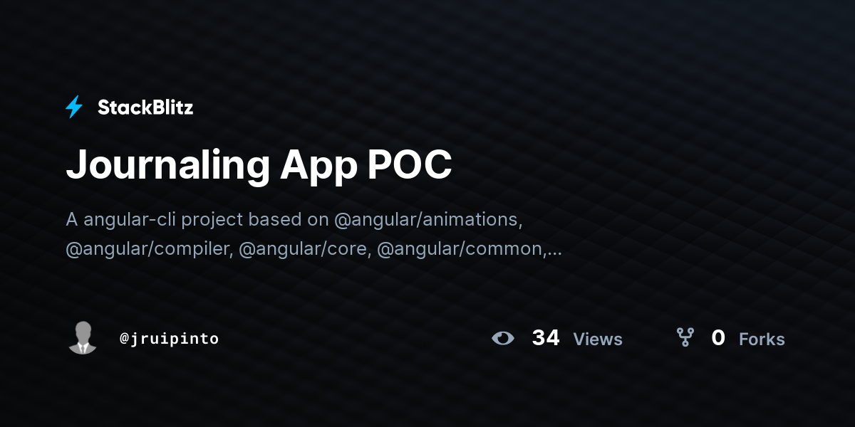 Journaling App POC - StackBlitz