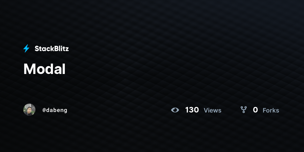 Modal - StackBlitz