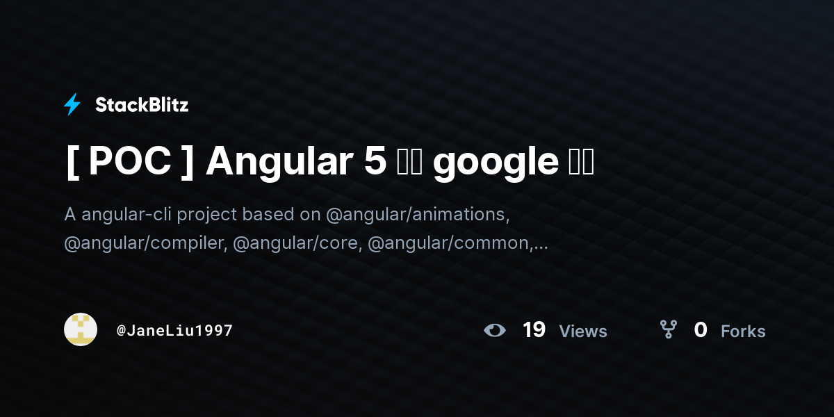 [ POC ] Angular 5 串接 google 帳號 - StackBlitz