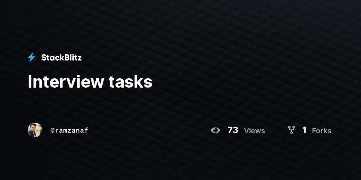 Interview tasks - StackBlitz