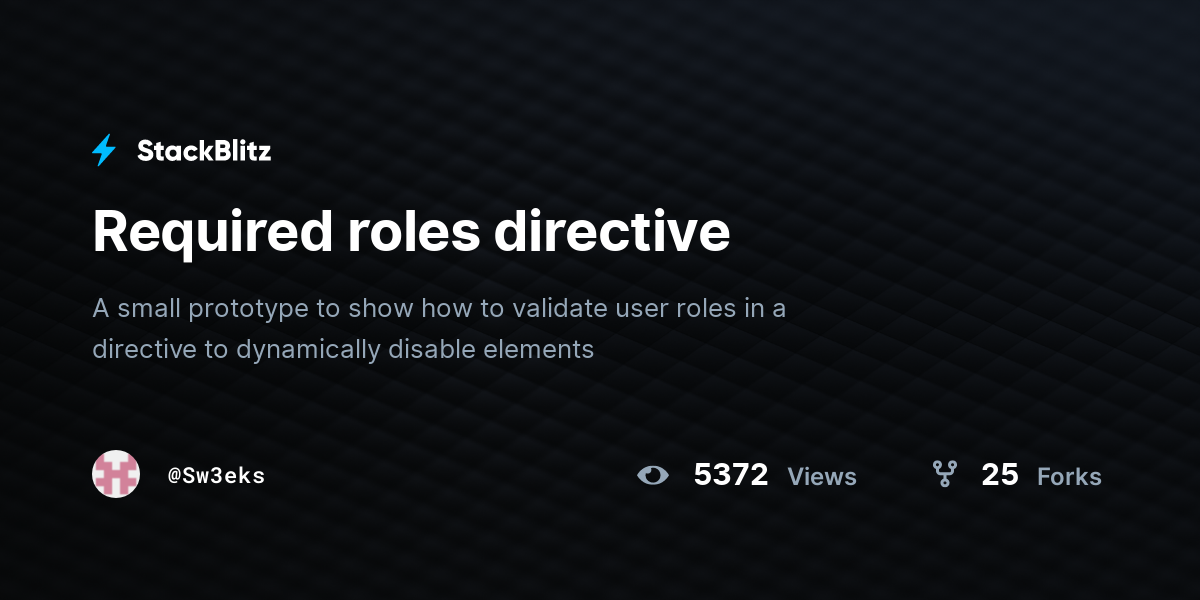 Required roles directive - StackBlitz