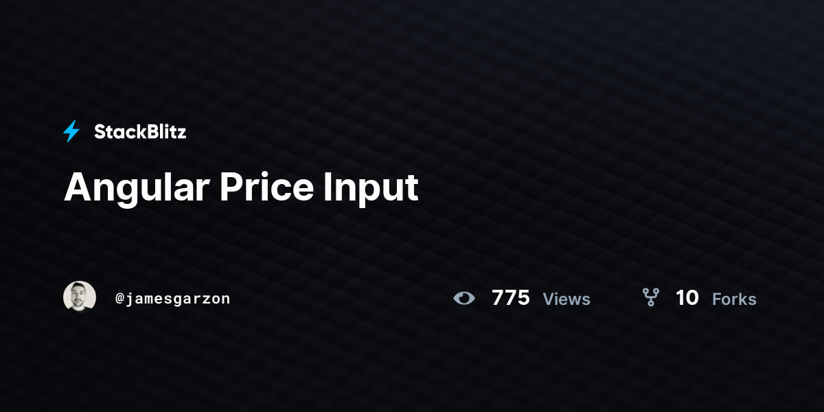Angular Price Input - StackBlitz