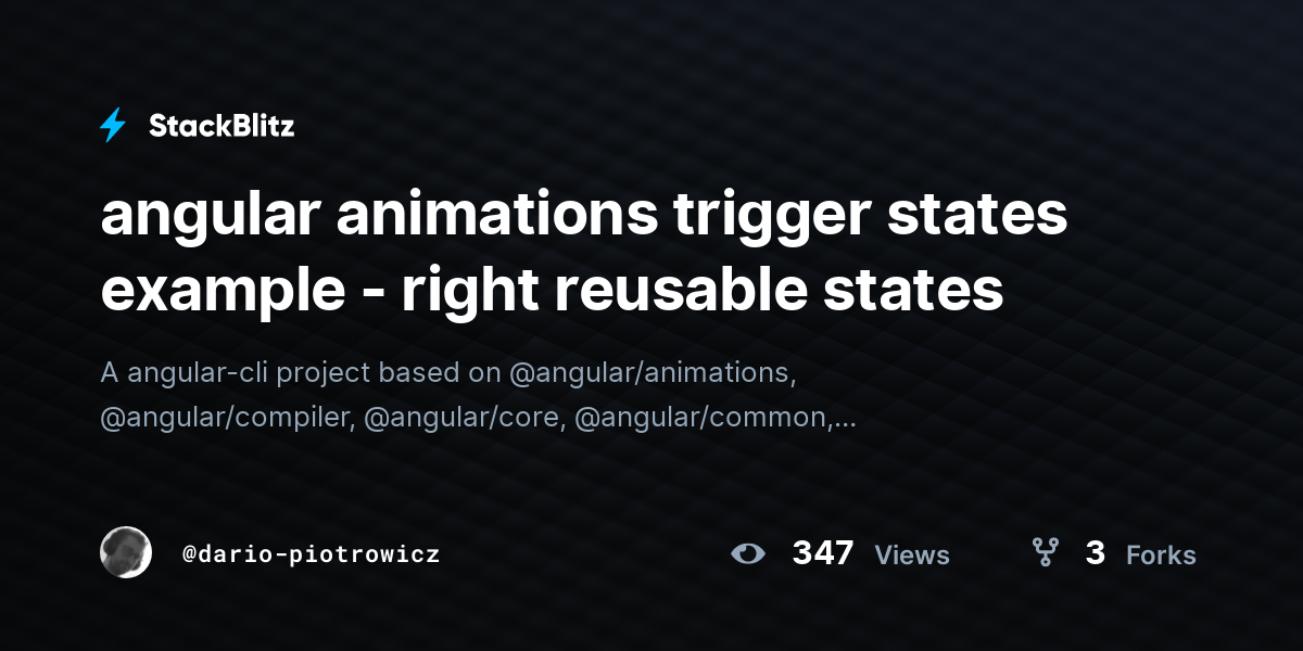 angular animations trigger states example - right reusable states ...