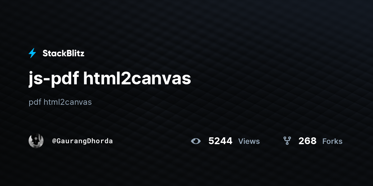 js-pdf html2canvas - StackBlitz