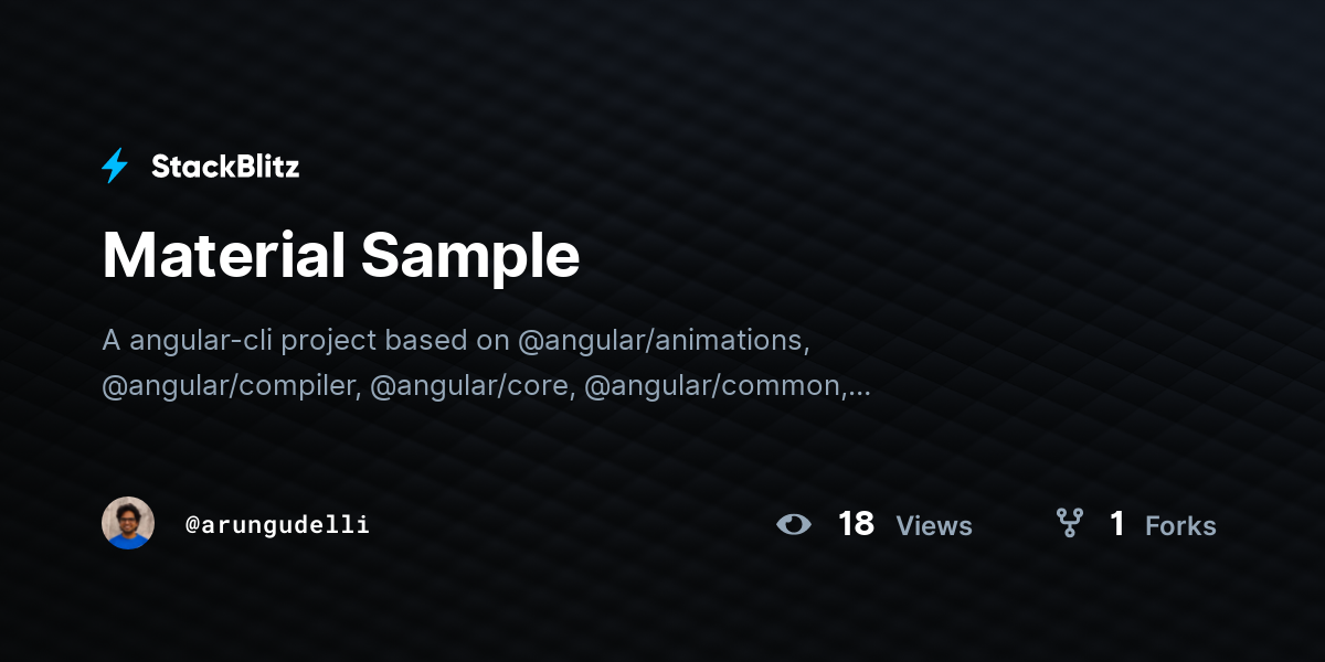 Material Sample Stackblitz