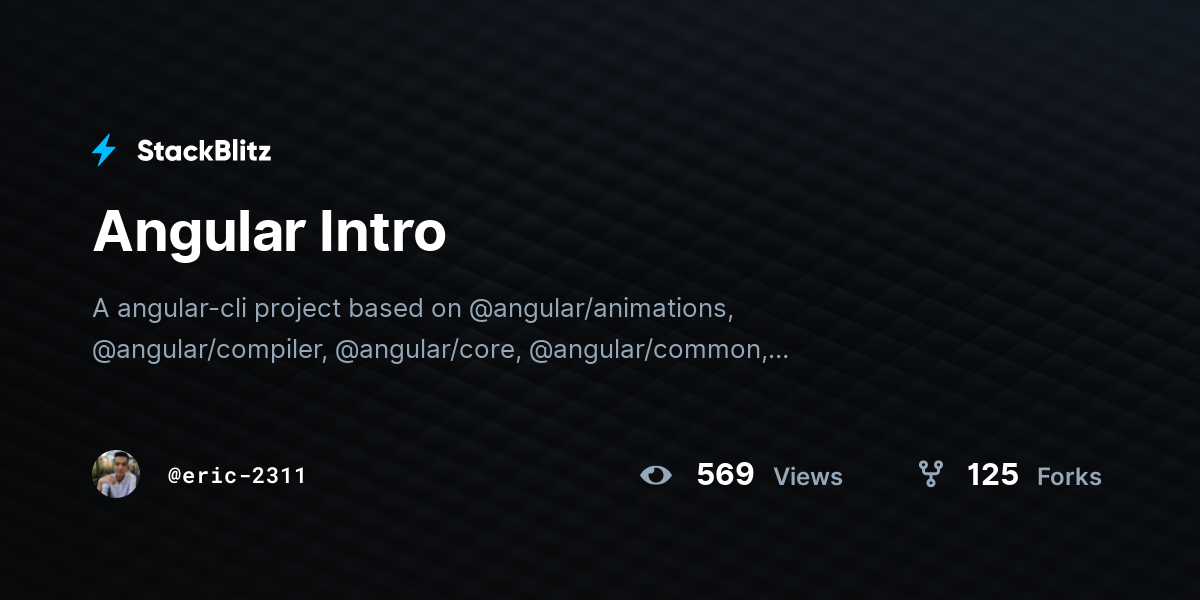 Angular Intro - StackBlitz