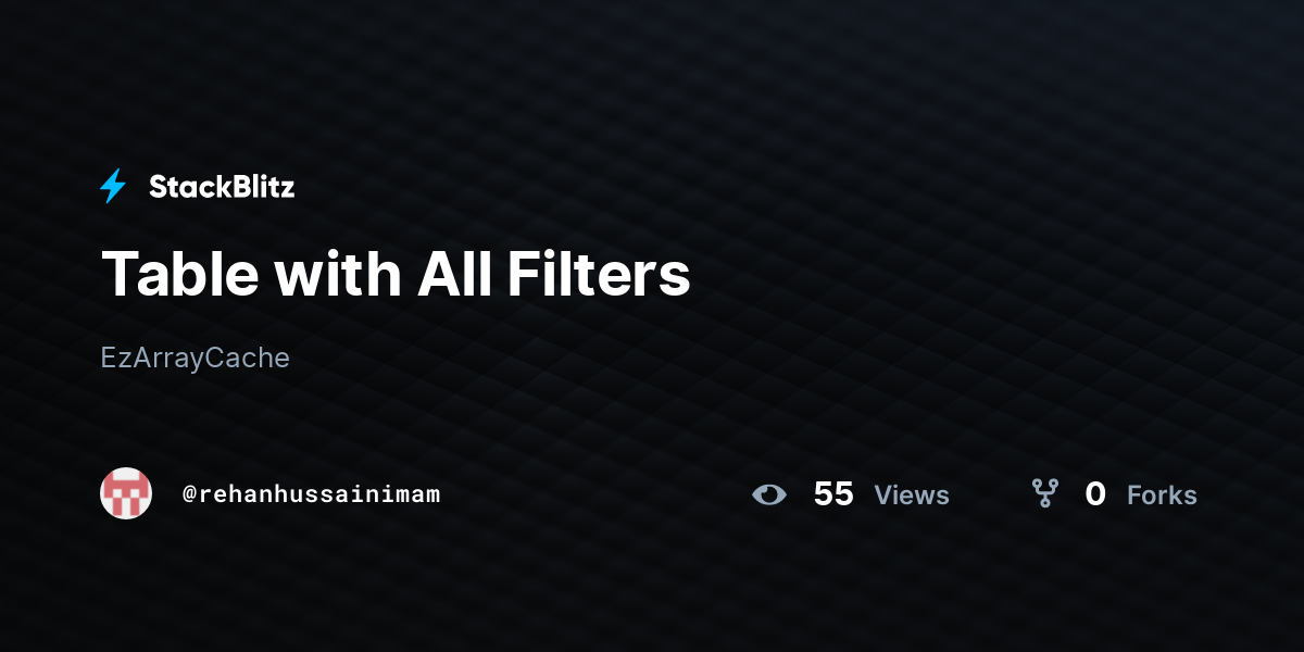 Table with All Filters - StackBlitz