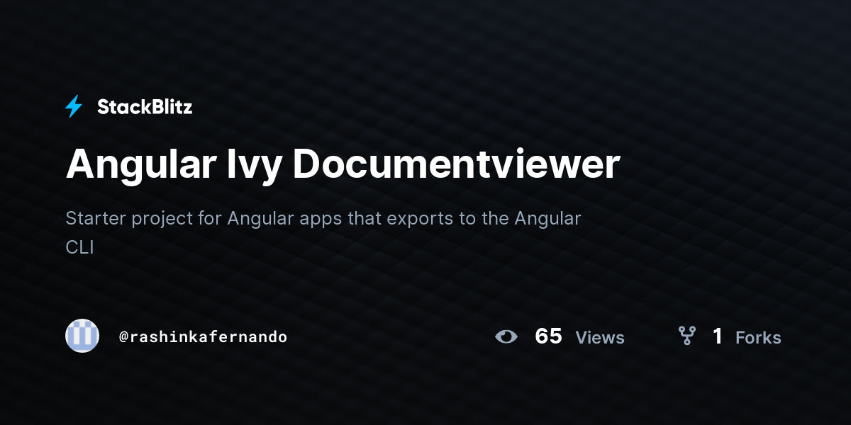 Angular Ivy Documentviewer - StackBlitz